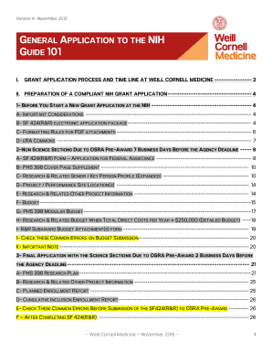 Fillable Online osra weill cornell GENERAL APPLICATION TO THE NIH GUIDE ...