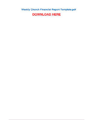 Fillable Online Weekly Church Financial Report Template Fax Email Print ...
