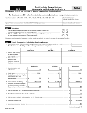 Fillable Online Arizona Form 336 - taxformfinder.org Fax Email Print ...