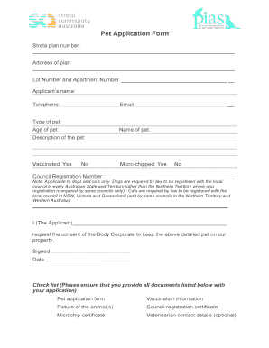 Fillable Online Pet Application and Agreement Forms.docx Fax Email ...