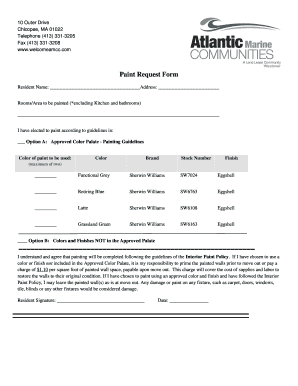 Fillable Online Paint Request Form - winnmilitary.entrata.com Fax Email ...