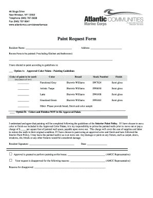 Fillable Online Paint Request Form - winnmilitary.entrata.com Fax Email ...
