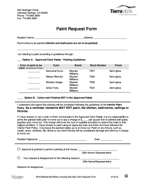 Fillable Online Paint Request Form - winnmilitary.entrata.com Fax Email ...
