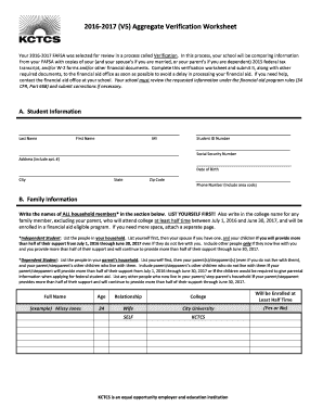 Fillable Online hazard kctcs 1999-2000 Verification Worksheet - hazard.kctcs.edu - hazard kctcs ...
