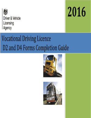 Fillable Online Vocational Driving Licence D2 and D4 Forms ... - fta.co ...
