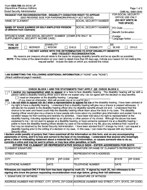 Fillable Online segurosocial SSA-789. Request for Reconsideration ...