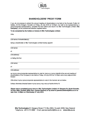 Proxy Form Template Nz | pdfFiller