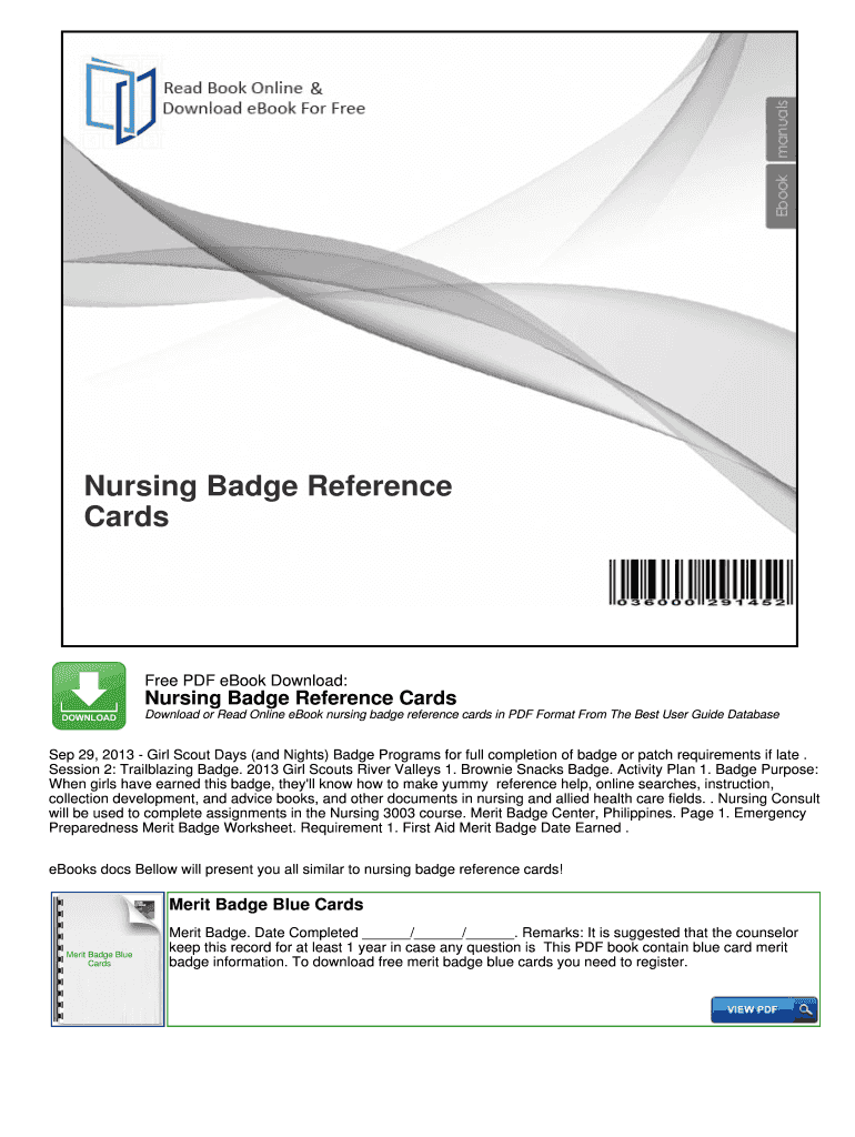 Nursing Badge Reference Cards Pdf Download - Fill Online, Printable ...