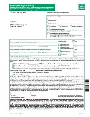 Freistellungsauftrag Psd Bank Nürnberg - Fill Online, Printable ...