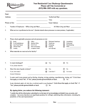 Fillable Online Non-Resident Discharge Questionnaire - egovlink.com Fax ...