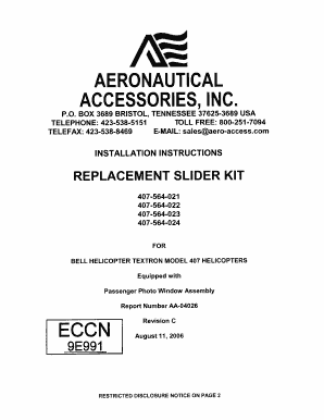 Fillable Online Installation Instructions - AA-04026 - Bell 407 ... Fax ...