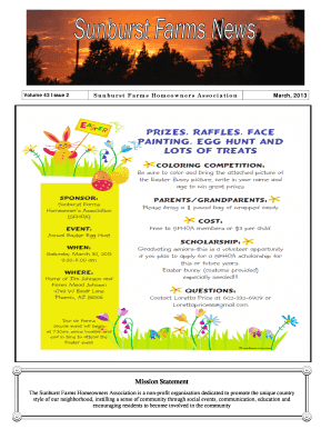 Fillable Online sunburstfarmshoa Mission Statement - Sunburst Farms HOA ...