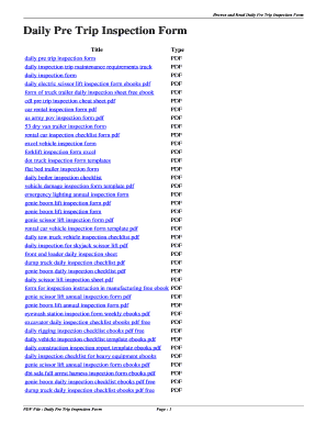 Fillable Online dfl wasdsg Daily Pre Trip Inspection Form. daily pre ...