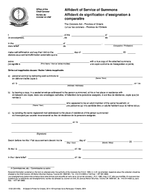 Fillable Online forms ssb gov on Office of the Affidavit of Service of Summons Bureau du ... Fax ...