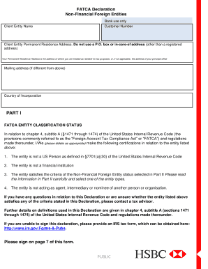 Fillable Online Non-Financial Foreign Entities - fatca.hsbc.com Fax ...