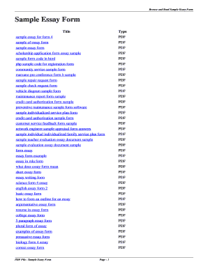 Fillable Online witrit nmsmhi Sample Essay Form. sample essay form Fax Email Print - pdfFiller