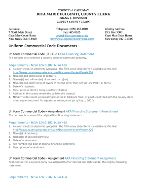Fillable Online Uniform Commercial Code Documents Fax Email Print ...