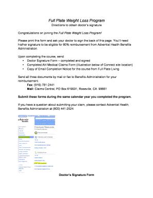 Fillable Online fullplateliving Full Plate Weight Loss Program - Full ...