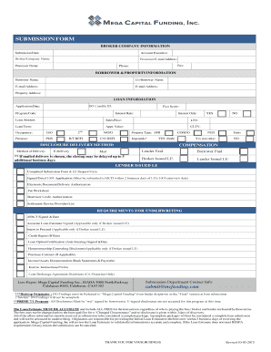 Fillable Online submission form - Mega Capital Funding Fax Email Print - pdfFiller