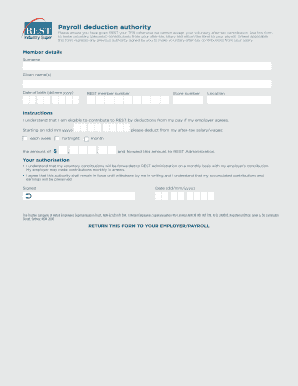Fillable Online Payroll deduction authority - Rest Fax Email Print - pdfFiller