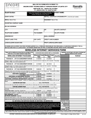 Fillable Online WIRELESS INTERNET SERVICES FORM - Be The Best Coaches ... Fax Email Print ...