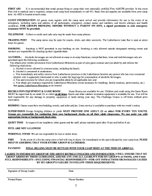 Fillable Online RETREAT POLICIES & INFORMATION PLEASE READ CAREFULLY ... Fax Email Print - pdfFiller