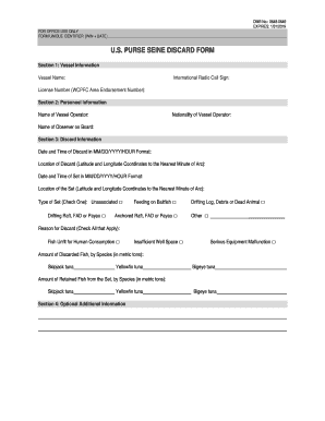Fillable Online U.S. Purse Seine Discard Form and Instructions (0.1 MB ...