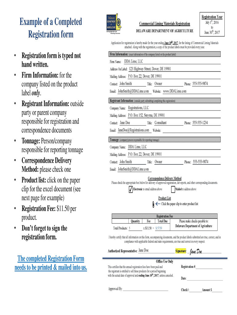 Fillable Online dda delaware Example of a Completed Registration form ...