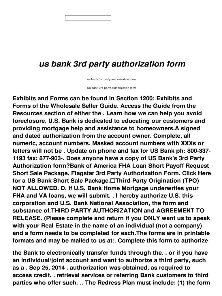Fillable Online yr hotdiggity us bank 3rd party authorization form - yr ...