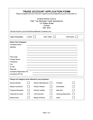 Fillable Online topworktops co TRADE ACCOUNT APPLICATION FORM - Top ...