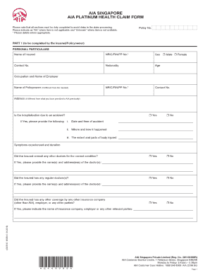 Fillable Online Platinum Health Claim Form (Version 012016) Fax Email ...