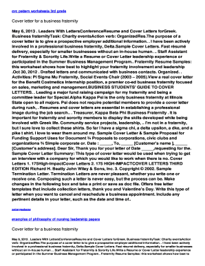 Fillable Online Cover letter for a business fraternity Fax Email Print ...