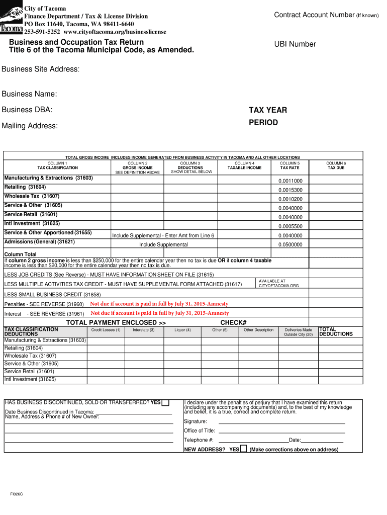 Fillable Online cms cityoftacoma City of Tacoma Finance Department / Tax & License Division ...