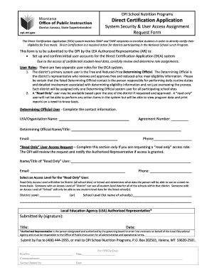 Fillable Online opi mt DCA User Access Form - Montana Office of Public ...