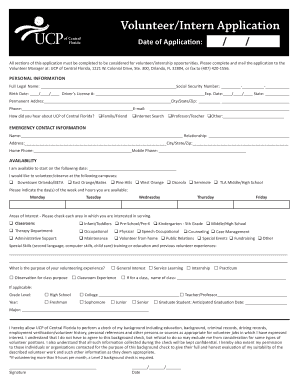 Fillable Online ucpcfl UCP Volunteer Application - UCP of Central ...