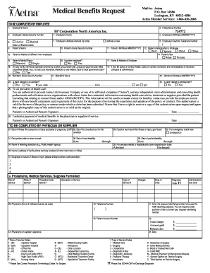 Fillable Online Aetna medical claim form (for claims incurred 4/1/03 or ...