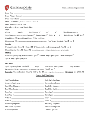 Fillable Online csustan Event Technical Request Form Stage Chairs ...