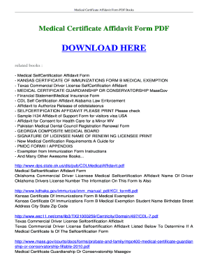 Fillable Online booksread Medical Certificate Affidavit Form FREE ...