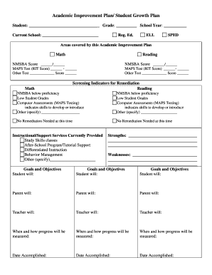 Fillable Online ped state nm Sample ACADEMIC IMPROVEMENT PLAN 2006-07 ...