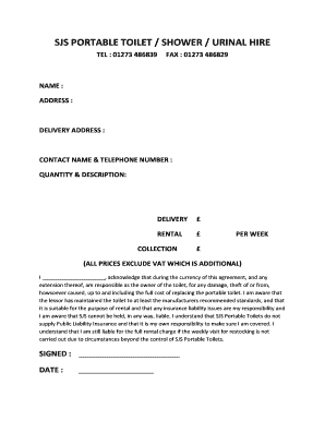 Fillable Online toilethire To download our hire agreement please click ...