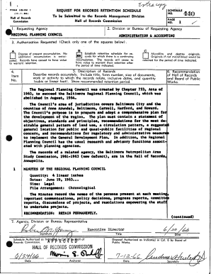 Fillable Online FORM HR-RM 1 REQUEST FOR RECORDS RETENTION SCHEDULE Mm ...
