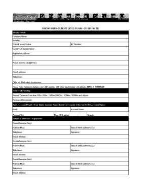 Fillable Online KNOW-YOUR-CLIENT (KYC) FORM - CORPORATE Fax Email Print ...