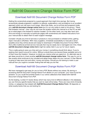 Fillable Online gzjy168 As9100 Document Change Notice Form. as9100 ...