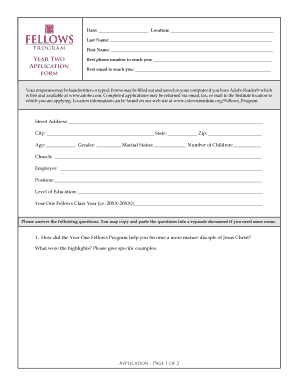 Fillable Online cslewisinstitute Year Two Best phone number to reach you: Application form Fax ...