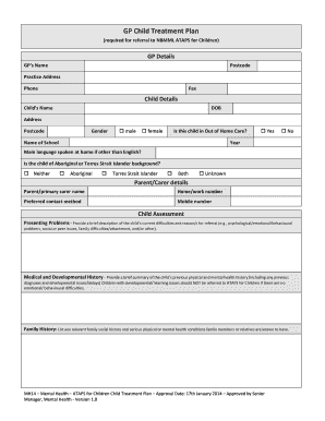 Fillable Online Adolescent Health Check/Mental Health Treatment Plan ...