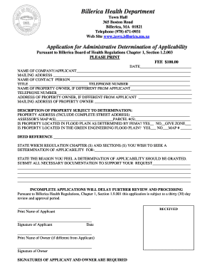 Fillable Online Application for Administrative Determination of Applicability Fax Email Print ...