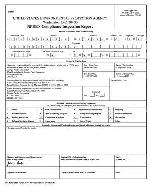 Fillable Online adeq state ar NPDES Compliance Inspection Report ...
