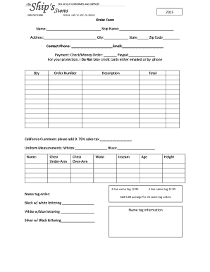 Fillable Online Order Form - Ships Store Fax Email Print - pdfFiller