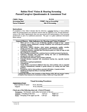 Fillable Online public health oregon Vision Screening Parent ...