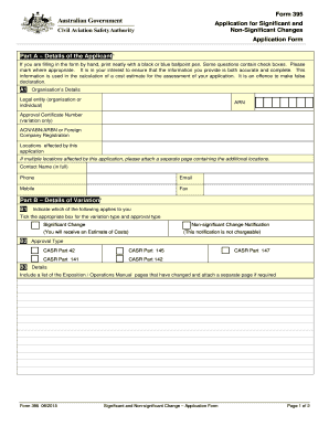 Fillable Online casa gov Form 395 - significant and non significant ...